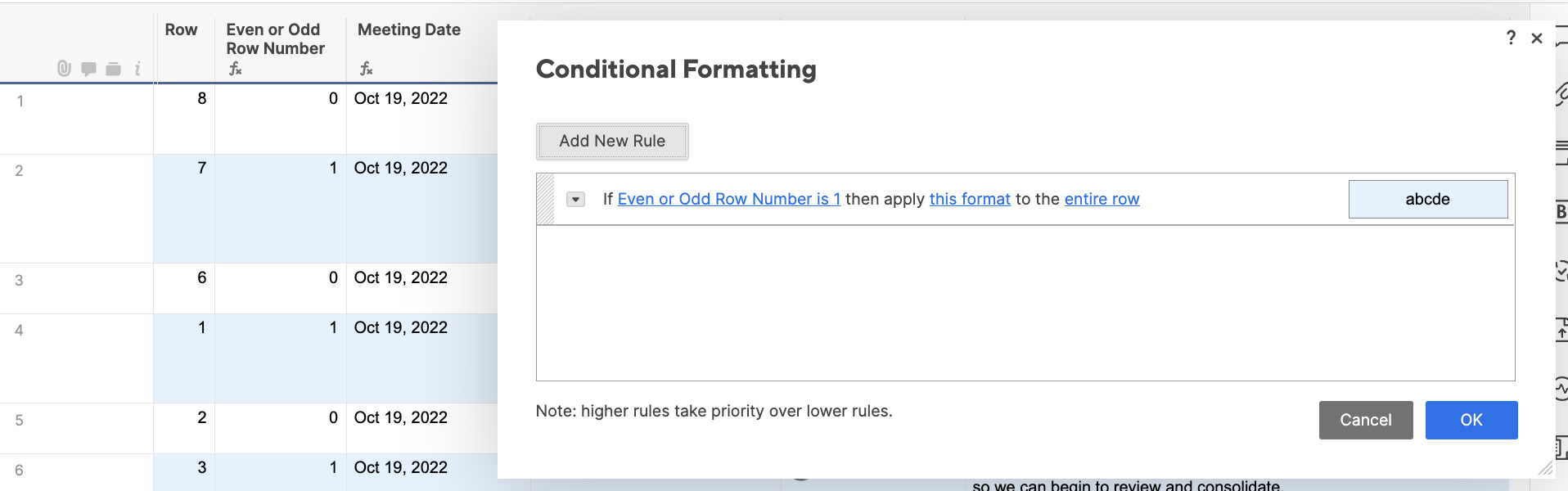 Line Shading Every Other Row Smartsheet Community