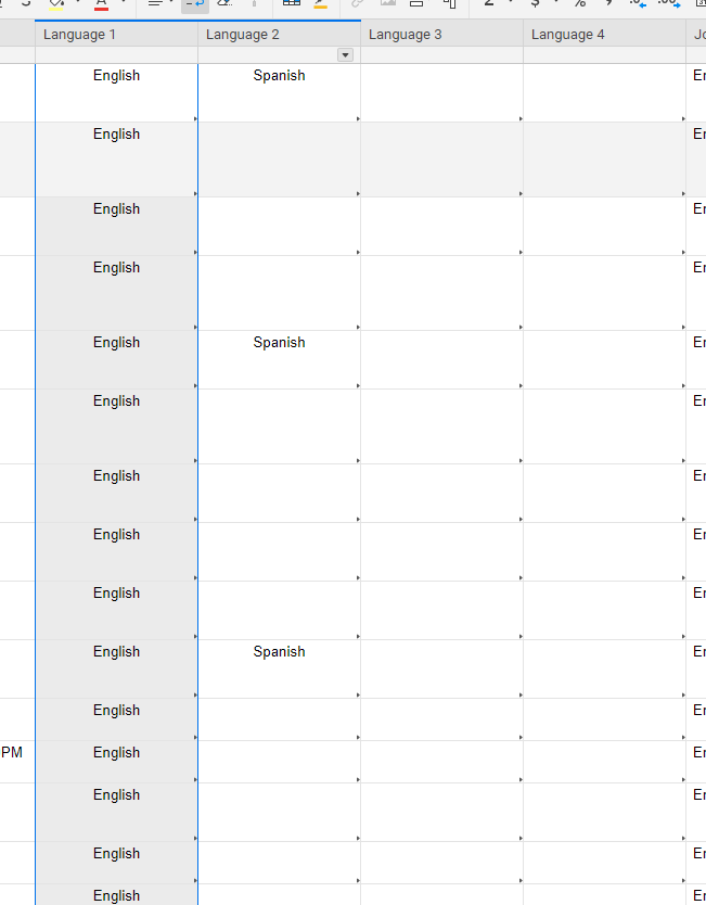 Trying To Get A List Of Distinct Values Across Multiple Columns 