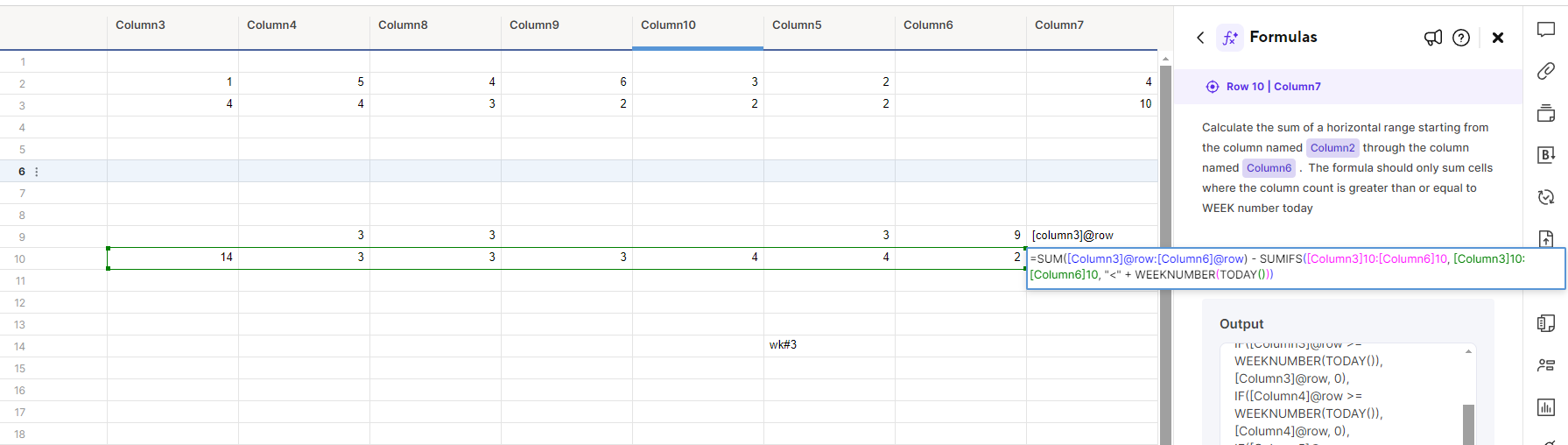 Use index that make dynamic formuale in the row. - Smartsheet Community