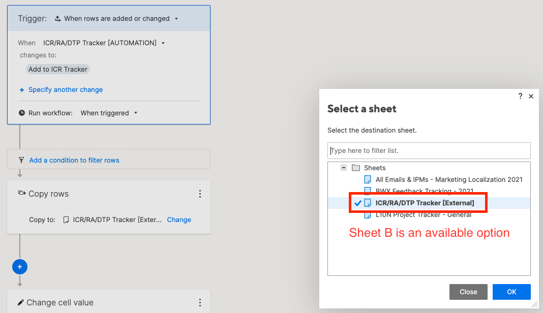 Why Am I No Longer Able To See One Of My Sheets To Copy Rows To
