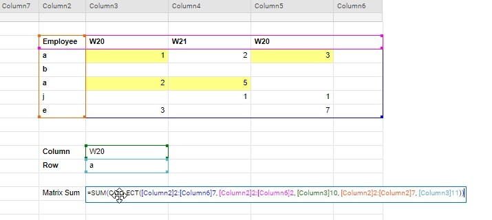 Sum Values In Matrix Smartsheet Community