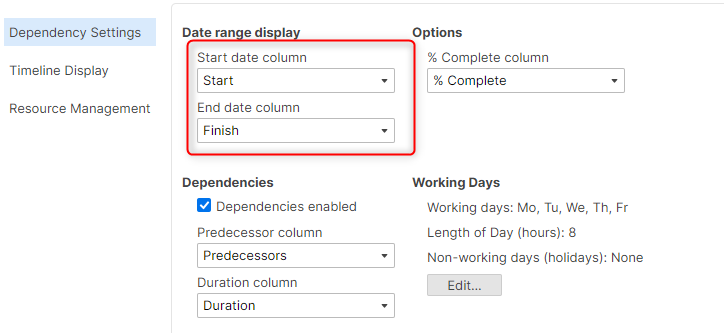 Set The Start Date And End Date Based On When A Task Was Assigned 