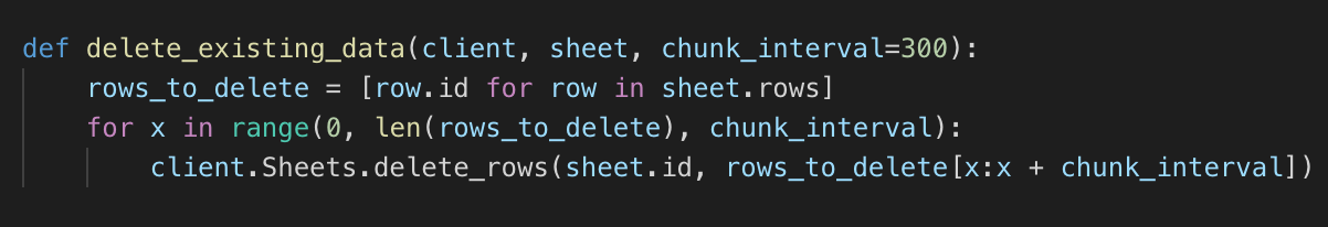 How To Delete All The Rows Of A Sheet Using Python At Once Smartsheet Community
