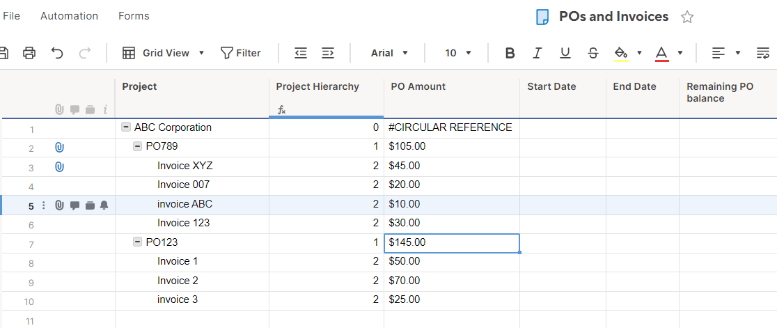 Need Help With Using SUM SUMIF Function Along With Hierarchy Smartsheet Community