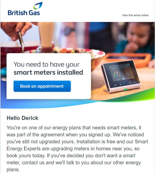 British Gas trying to deceive customers to have smart meters installed ...