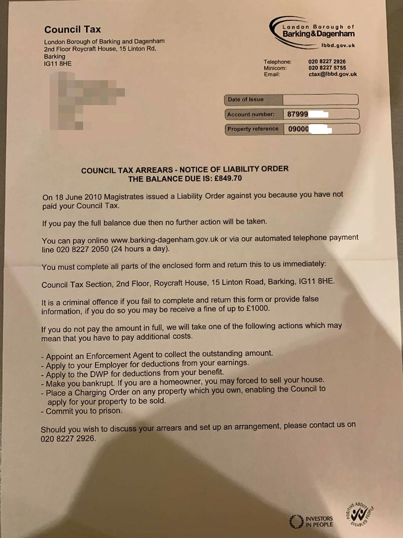 Liability Order - council issues — MoneySavingExpert Forum