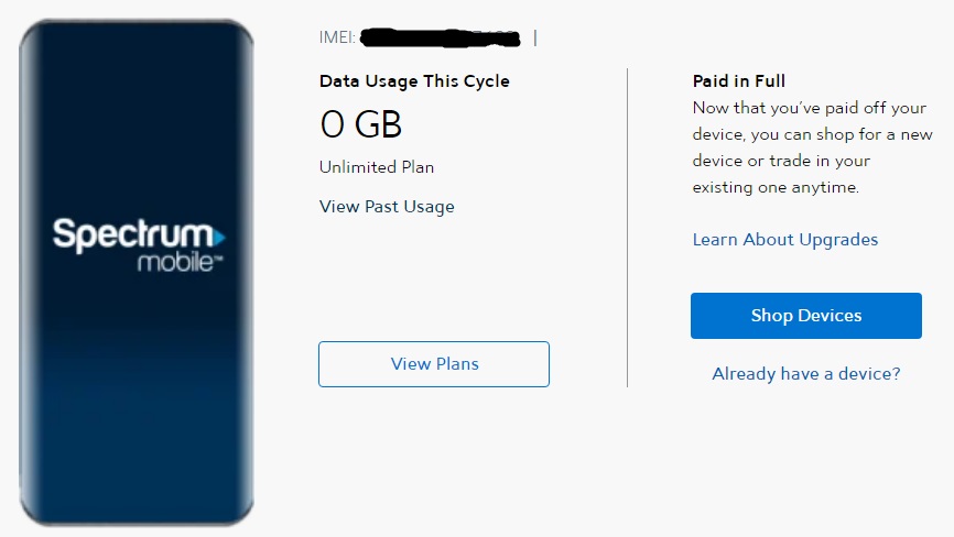 Data Usage, Phone Model and Number are not displayed — Spectrum Community