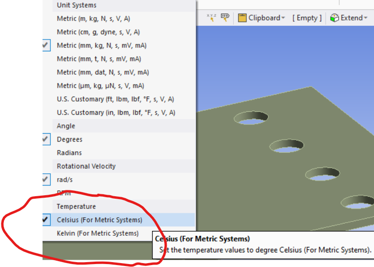 No SI unit setting in Solver Unit System option
