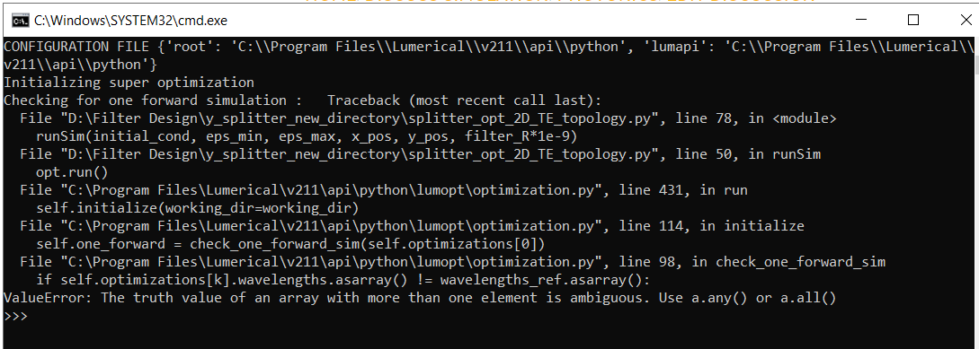 The truth value error
