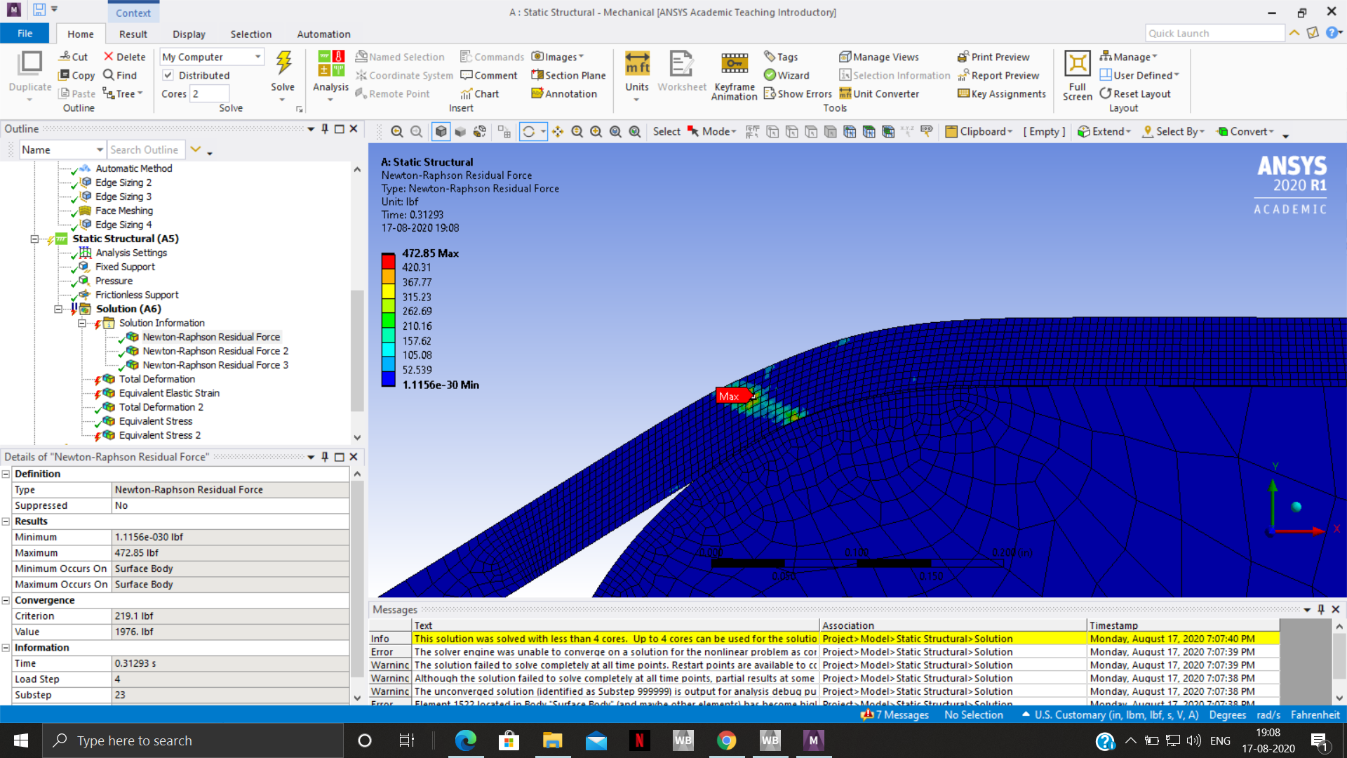 Element Distortion- convergence issue-Sheet hydroforming