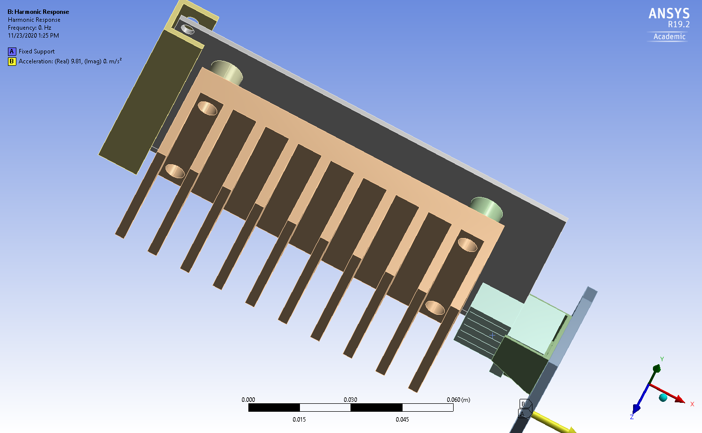 looking for a sliding motion in Harmonic Response
