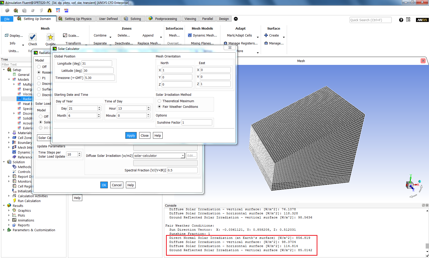how does ansys calculate these values please in radiation model