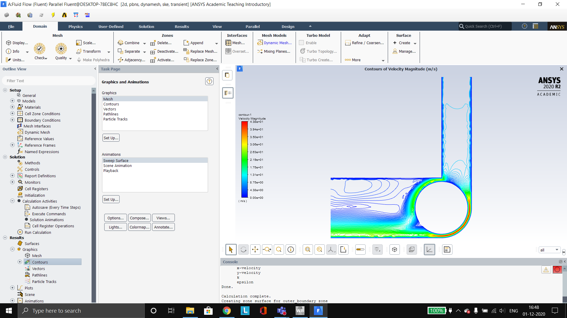 Why is the fluid not entering the inner domain