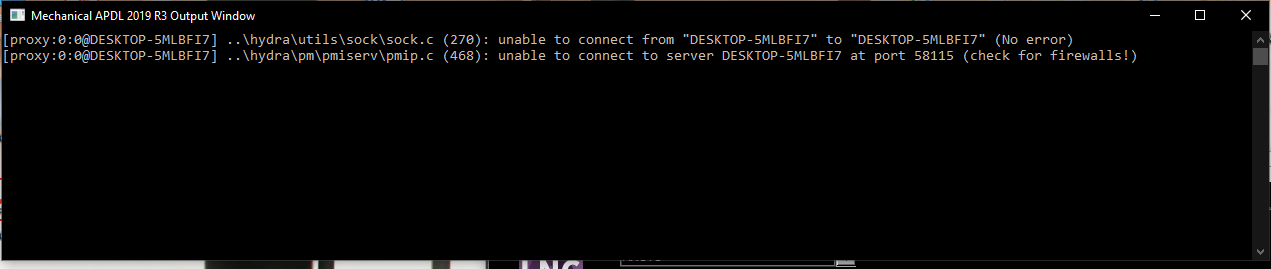 APDL cannot be started