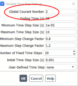 Variable time stepping method