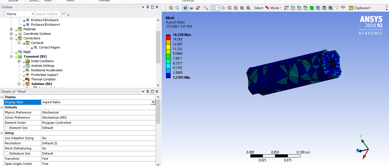 Mechanical Transient Structural: Convergence and element distortion