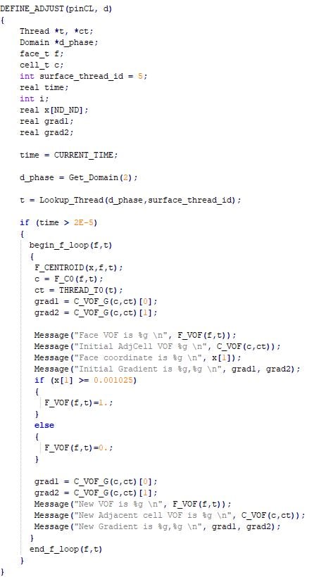 Fluent UDF command C_VOF_G causing error/crash