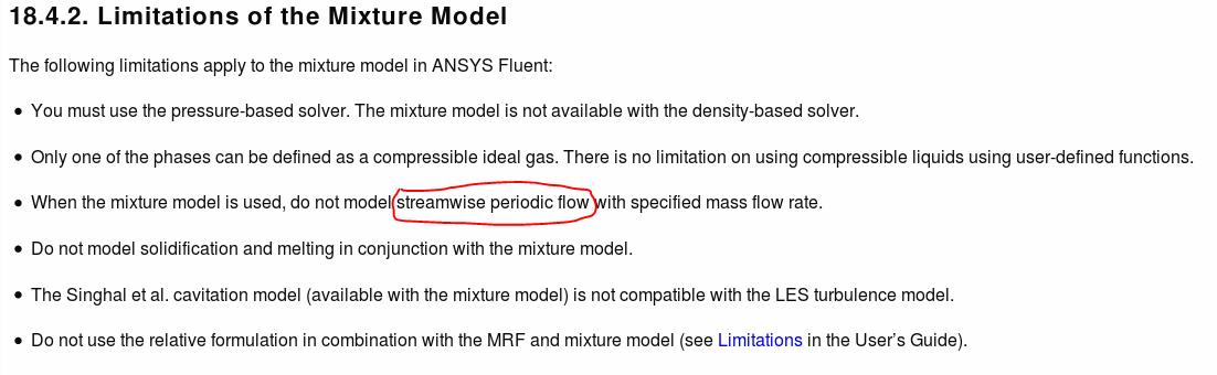 VoF model limitations- Streamwise periodic flow pressure drop