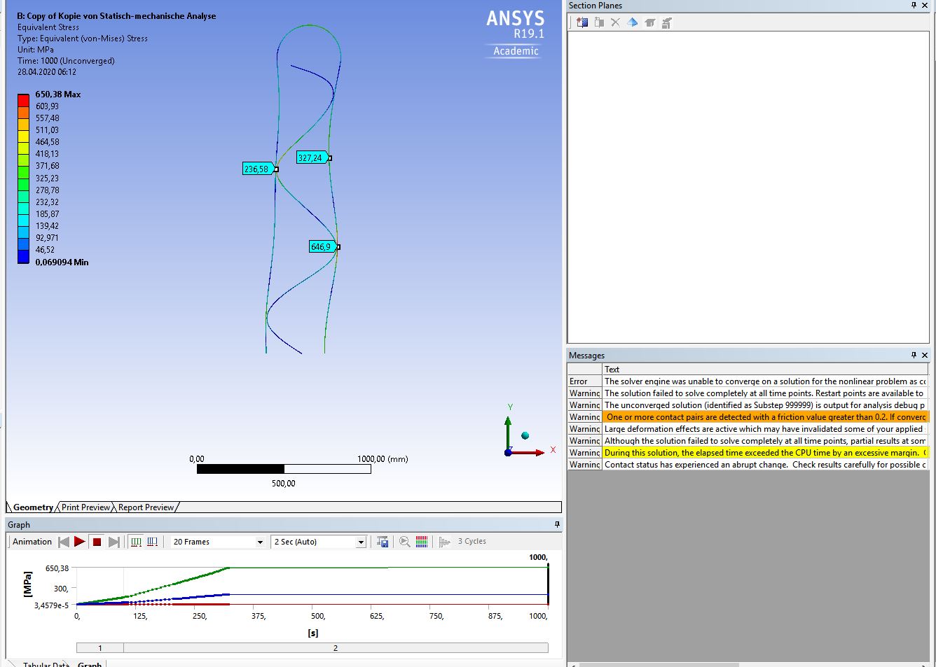 Penetration and convergence problem in static structural
