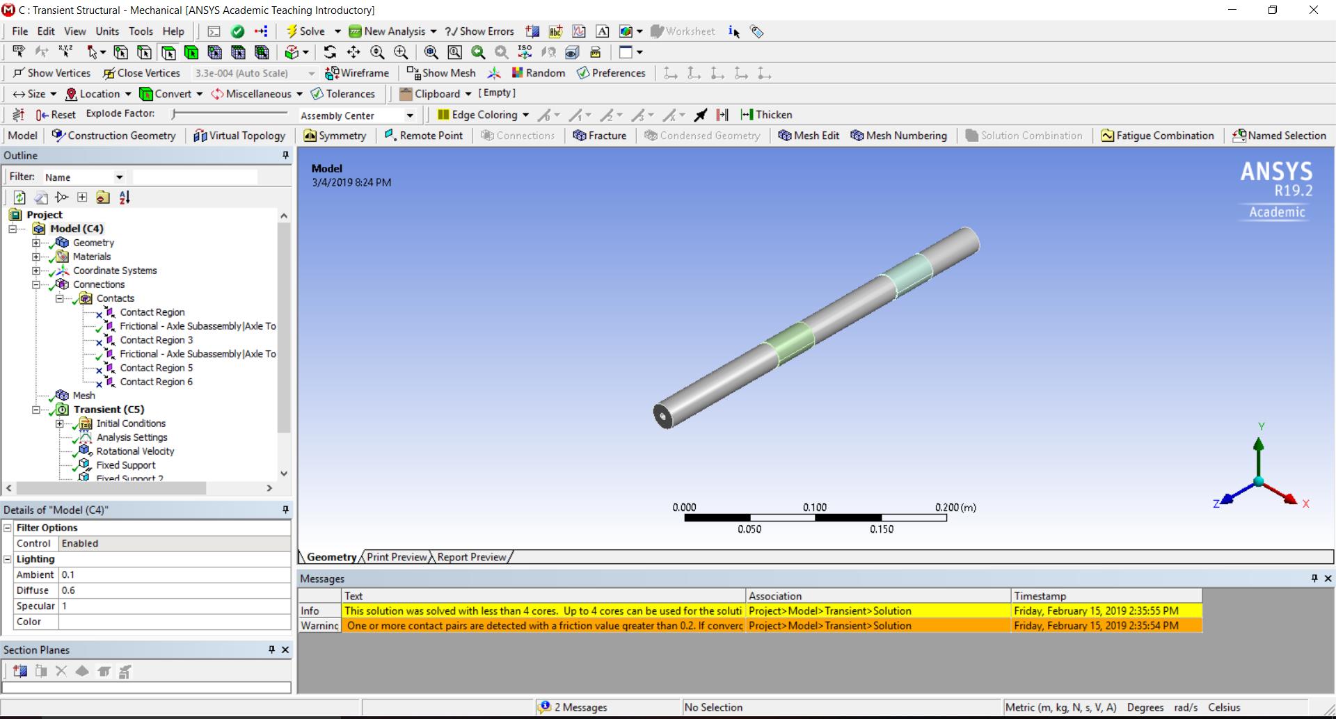 Modelling the Heat created from an Axle rotation in contact with a bushing