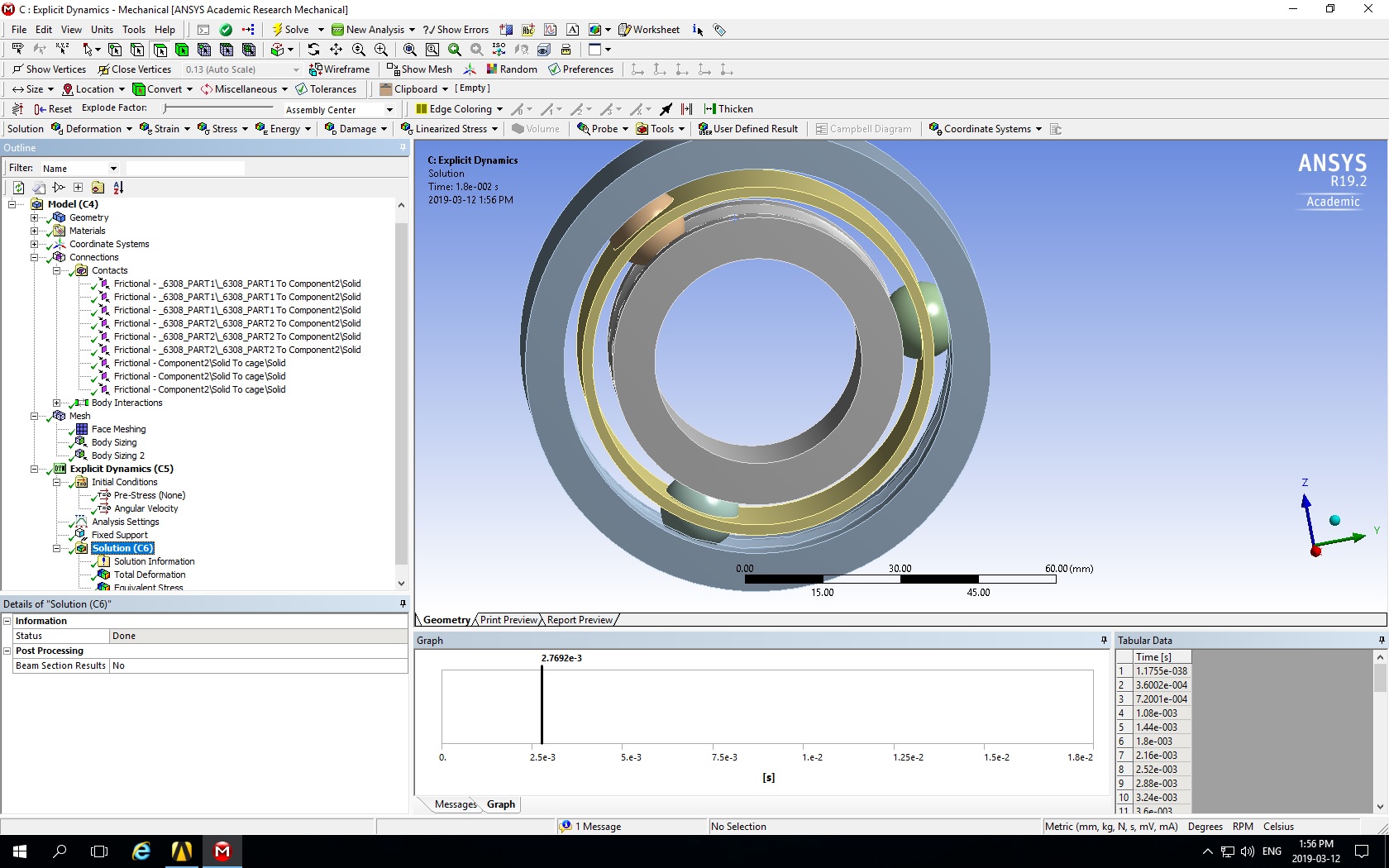 Bearing Model In Explicit Dynamic