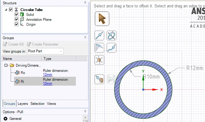 Wall thickness on beam profile