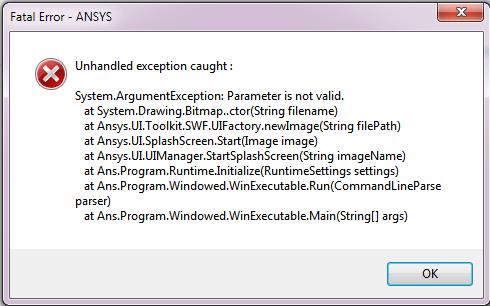 Reply To: Ansys Showing Error Unhandled exception