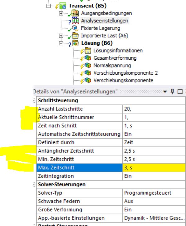 Analysis Setting Transient Structural Analysis