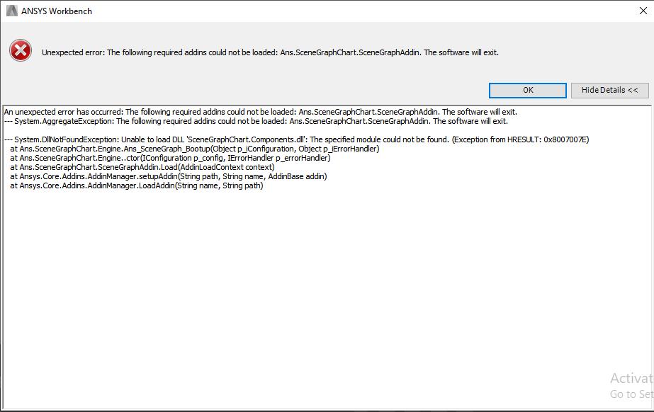 Unexpected error in ansys 2019R3 student
