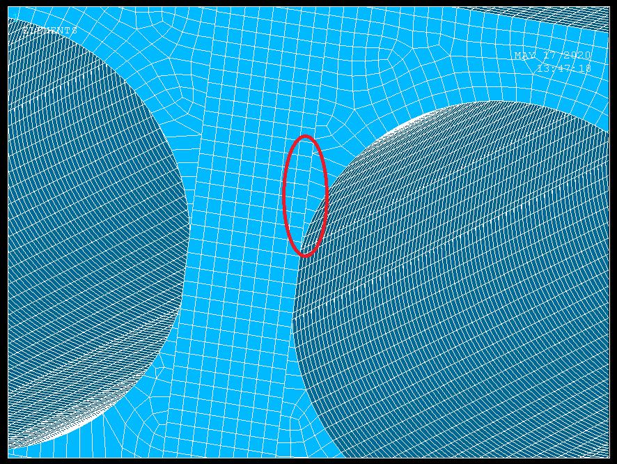 Mesh with nodes that do not coincide