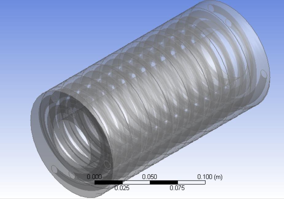 Generate mesh for shell side body of helix tubes with short pitch