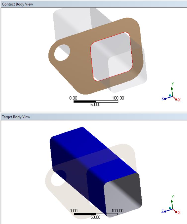 Bonded contact between shells
