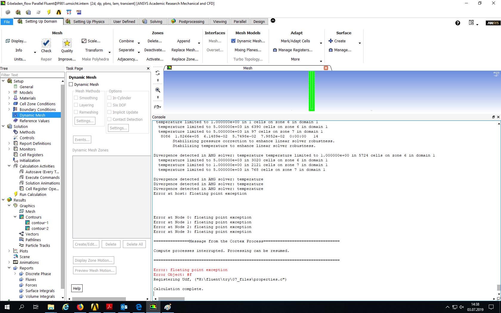 Divergence during solidification