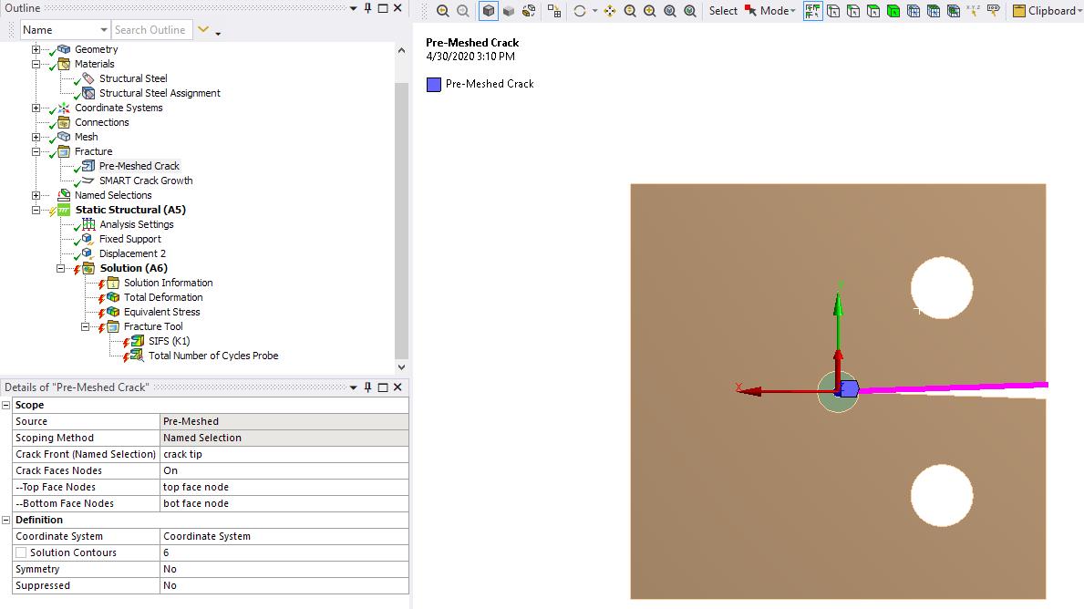 Apply non-zero constant force on fatigue crack growth analysis