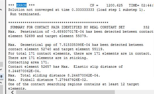not converged solution