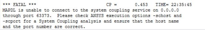 System Coupling – MAPDL error