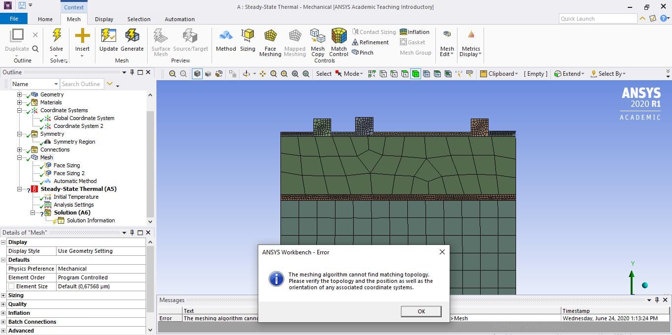 The Meshing Algorithm Cannot Find Matching Topology