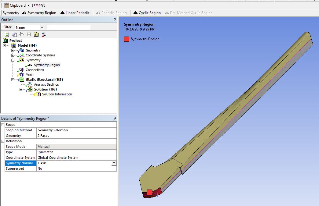 How To Specify Symmetry For A Curved Surface Which Does Not Have A