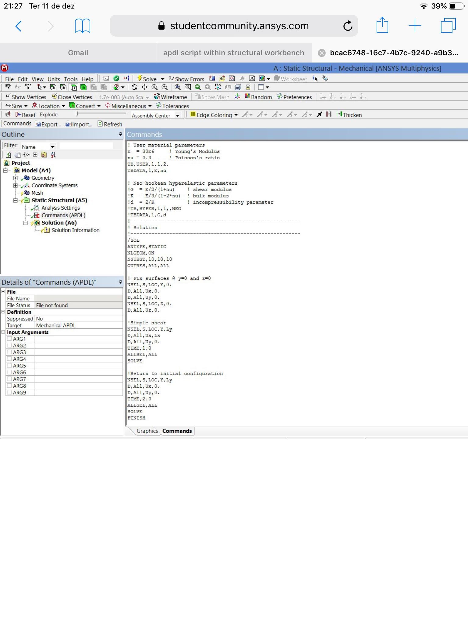 Apdl Script Within Structural Workbench 6461