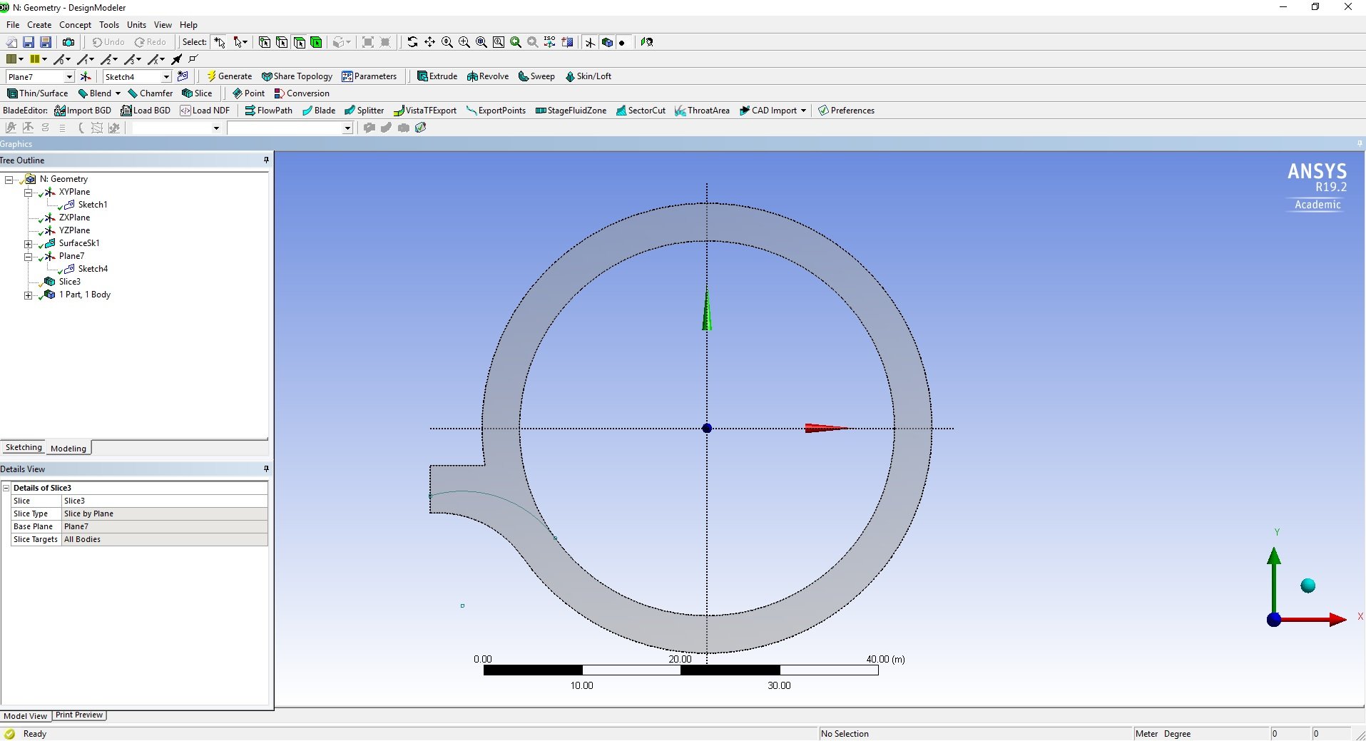 face-split circular surface