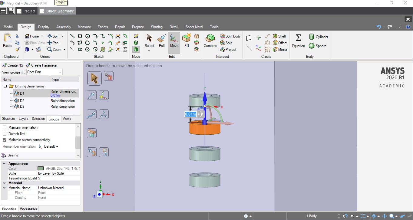 Parameters from SpaceClaim not updated