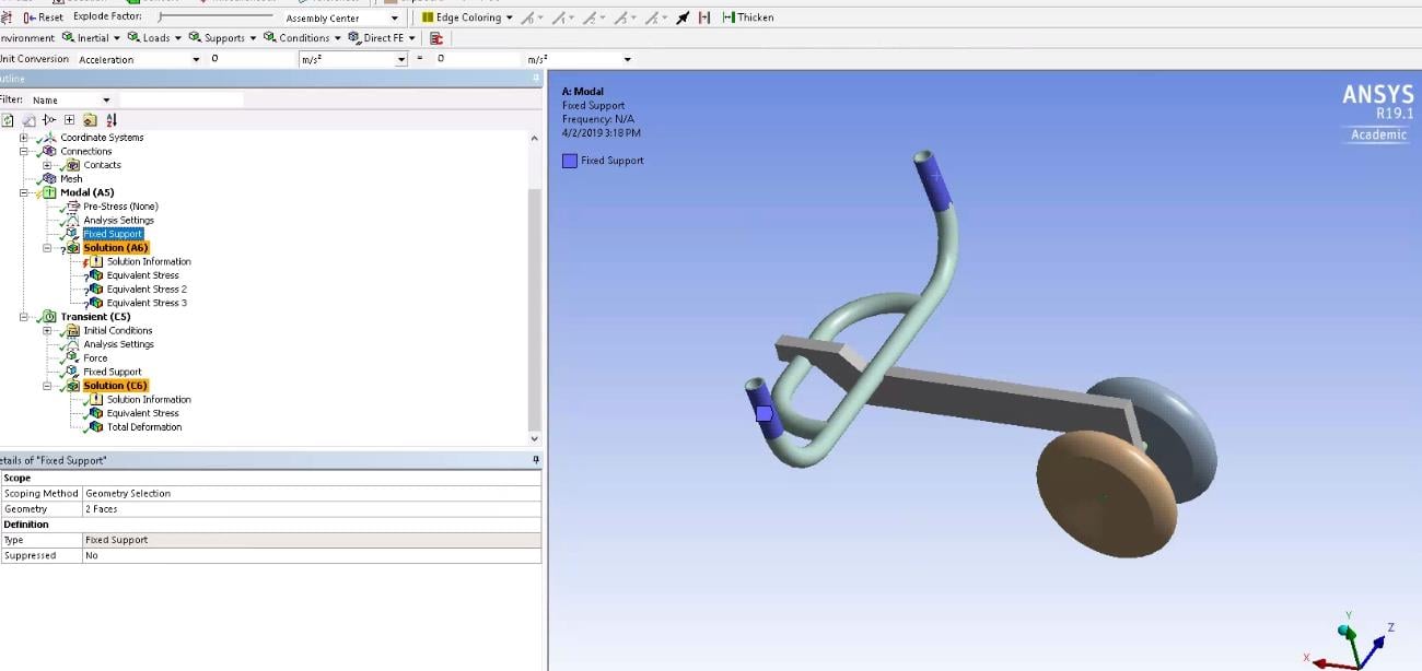 Analysis Type For Modelling Moving Frame Like Structure