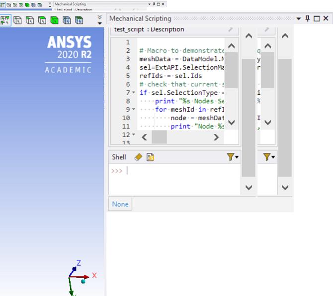 2020 R2 Mechanical Srcipting Window