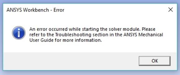 An Error Occured While Starting The Solver Module