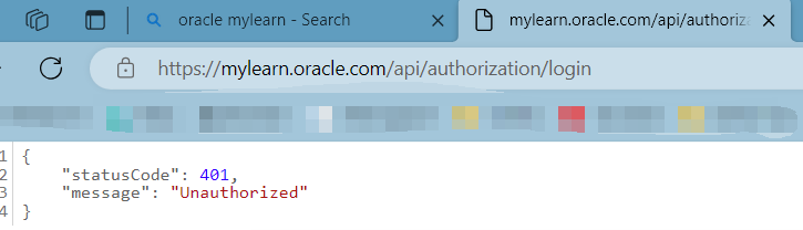 Fail to login to Oracle mylearn — oracle-mosc
