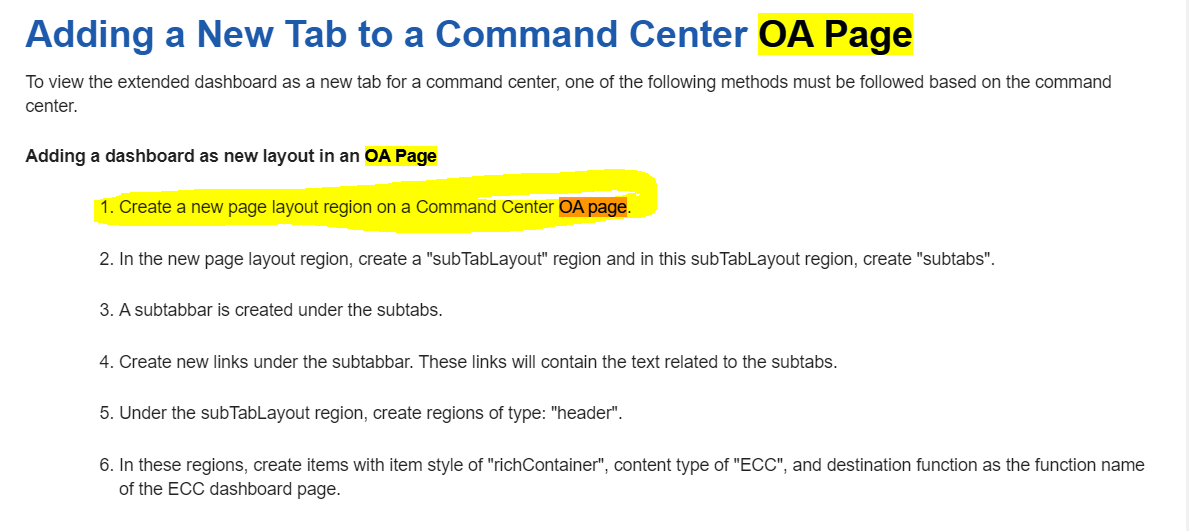 ECC creating a new tab, where do I create new page layout? — oracle-mosc