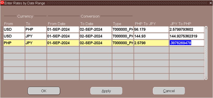 Gl Inverse Rate Not Calculating Correctly — Oracle Mosc