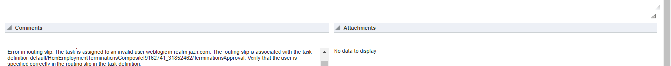 Error In Routing Slip The Task Is Assigned To An Invalid User Weblogic In Realm