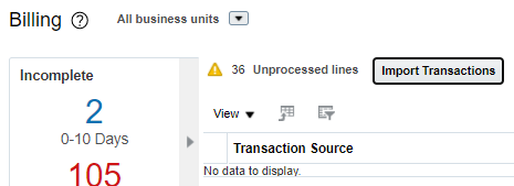 Billing - Unprocessed Transactions in Import Transactions — oracle-mosc