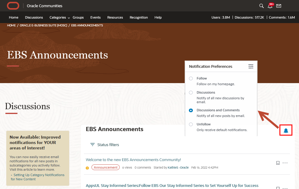 Apps Unlimited Stay Informed Series: New! EBS Announcements in My ...